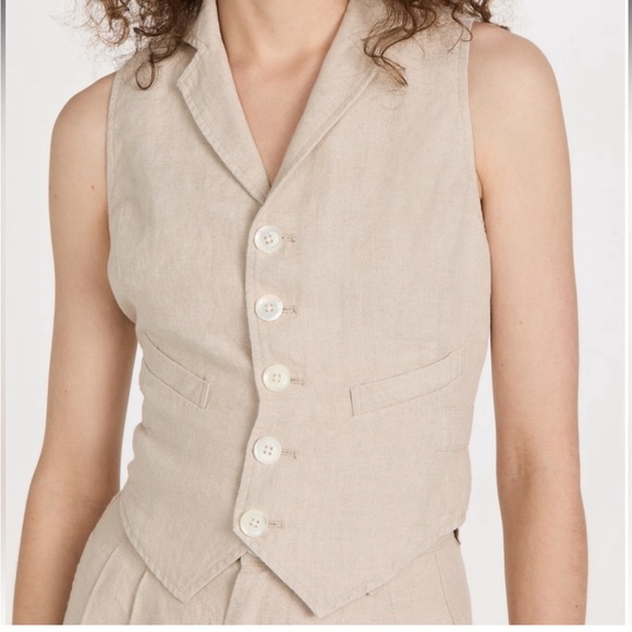 Alex Mill | Tops | Alex Mill Flax Linen Mathilda Vest Xl | Poshmark